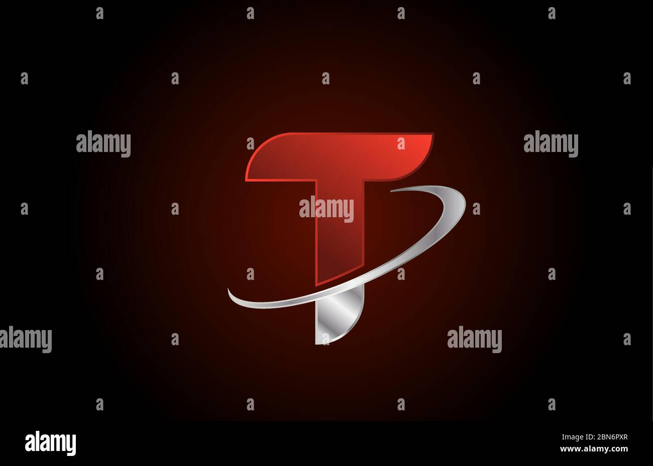 T red metal alphabet letter logo icon for business and company with ...