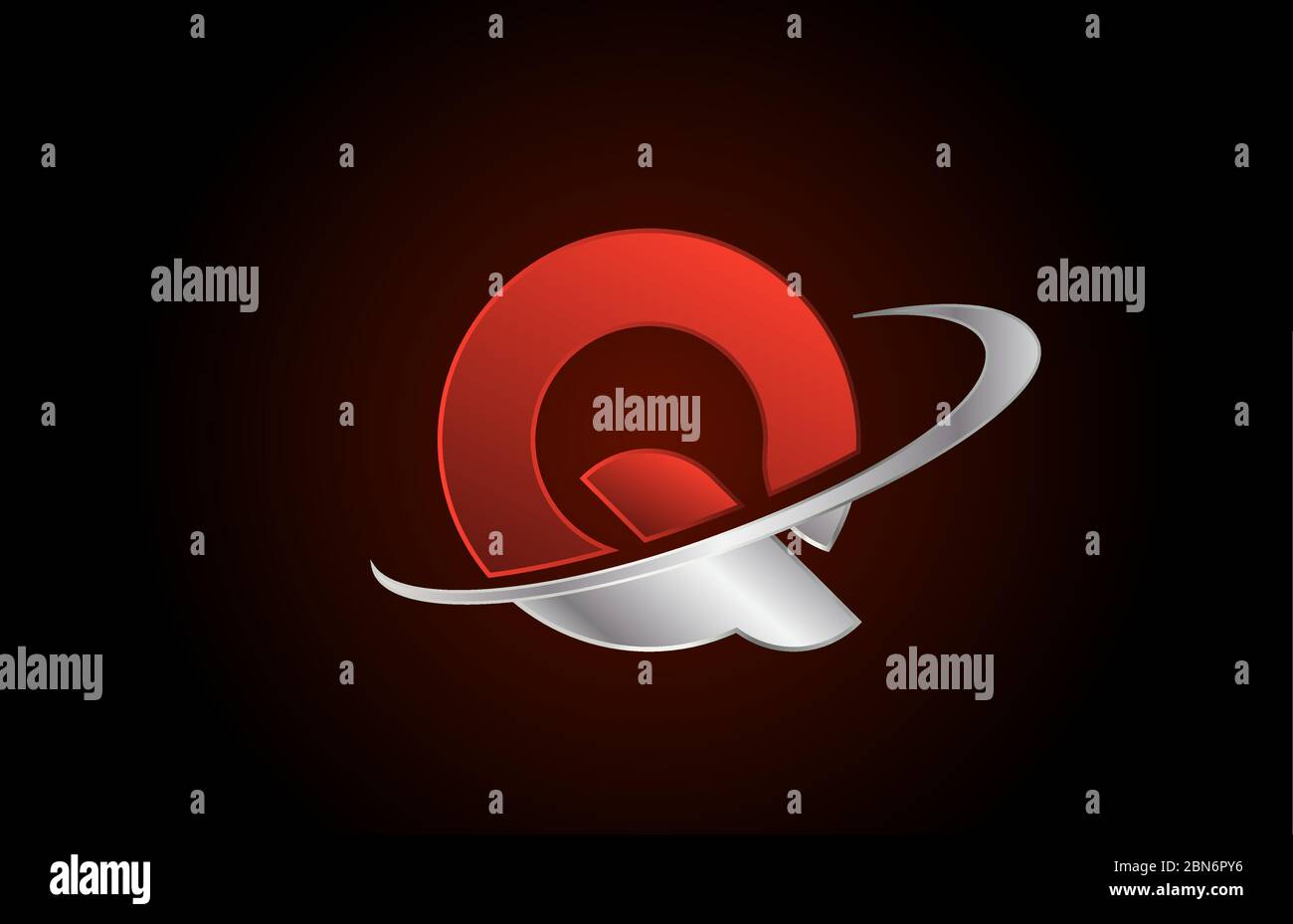 Q red metal alphabet letter logo icon for business and company with ...