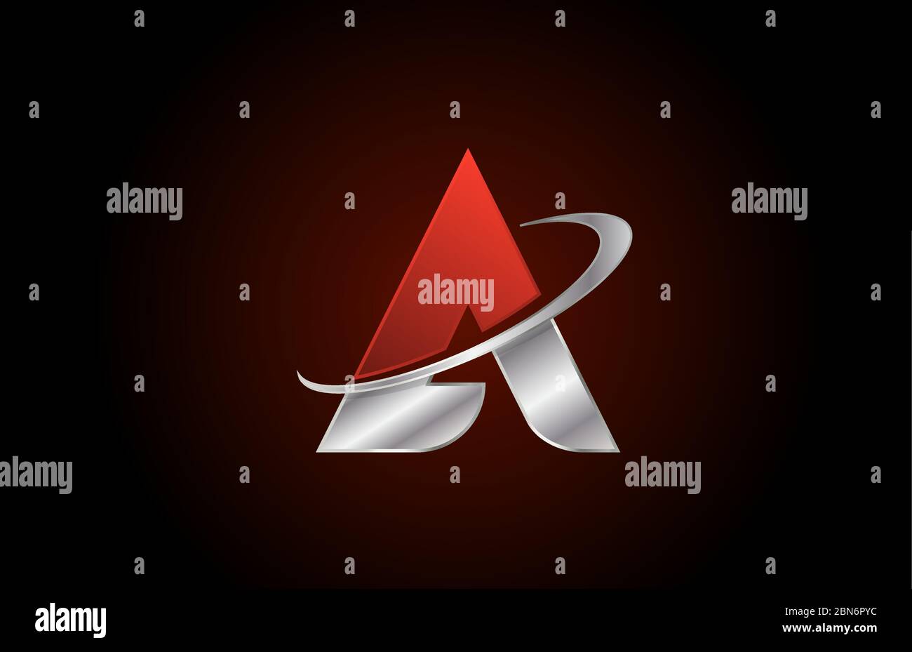 A red metal alphabet letter logo icon for business and company with ...