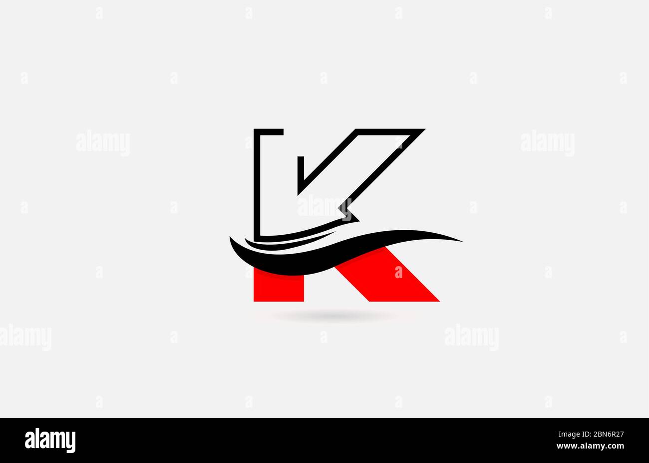 K red black alphabet letter logo icon for business and company with ...