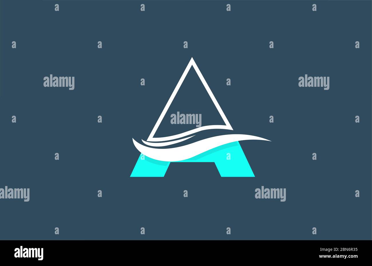 A blue white alphabet letter logo icon for business and company with ...