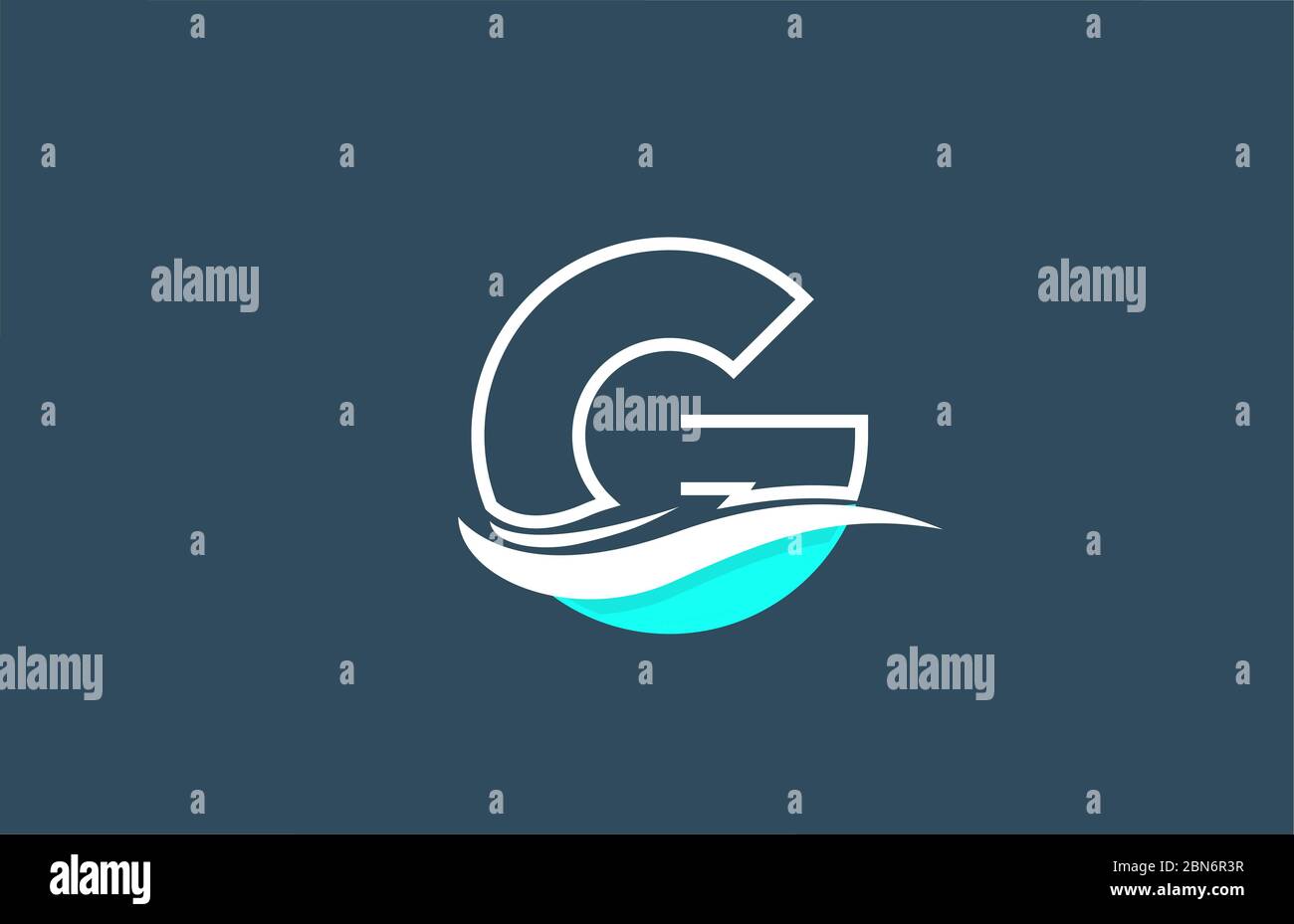 G blue white alphabet letter logo icon for business and company with ...