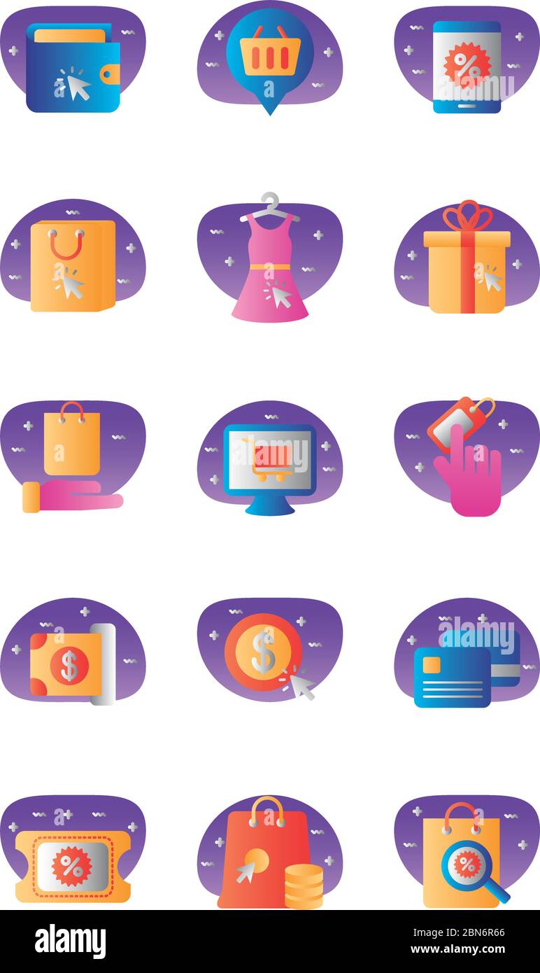 bundle of commercial set icons Stock Vector Image & Art - Alamy