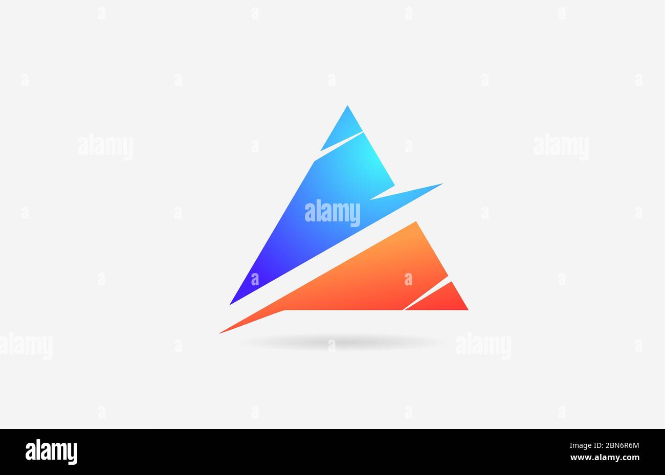 A blue orange alphabet letter logo icon for company and business with ...