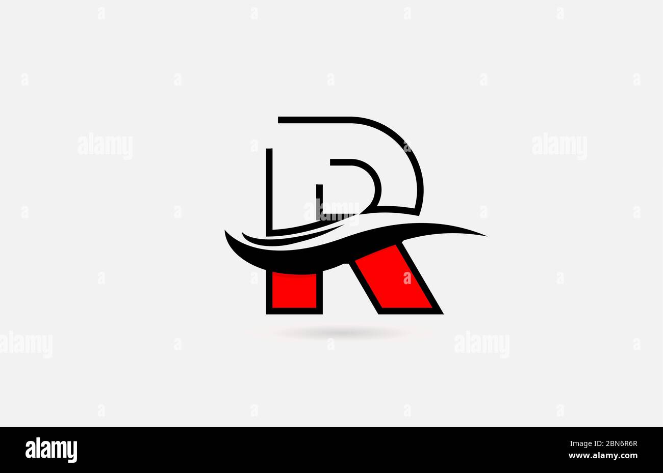 R red black alphabet letter logo icon for business and company with ...