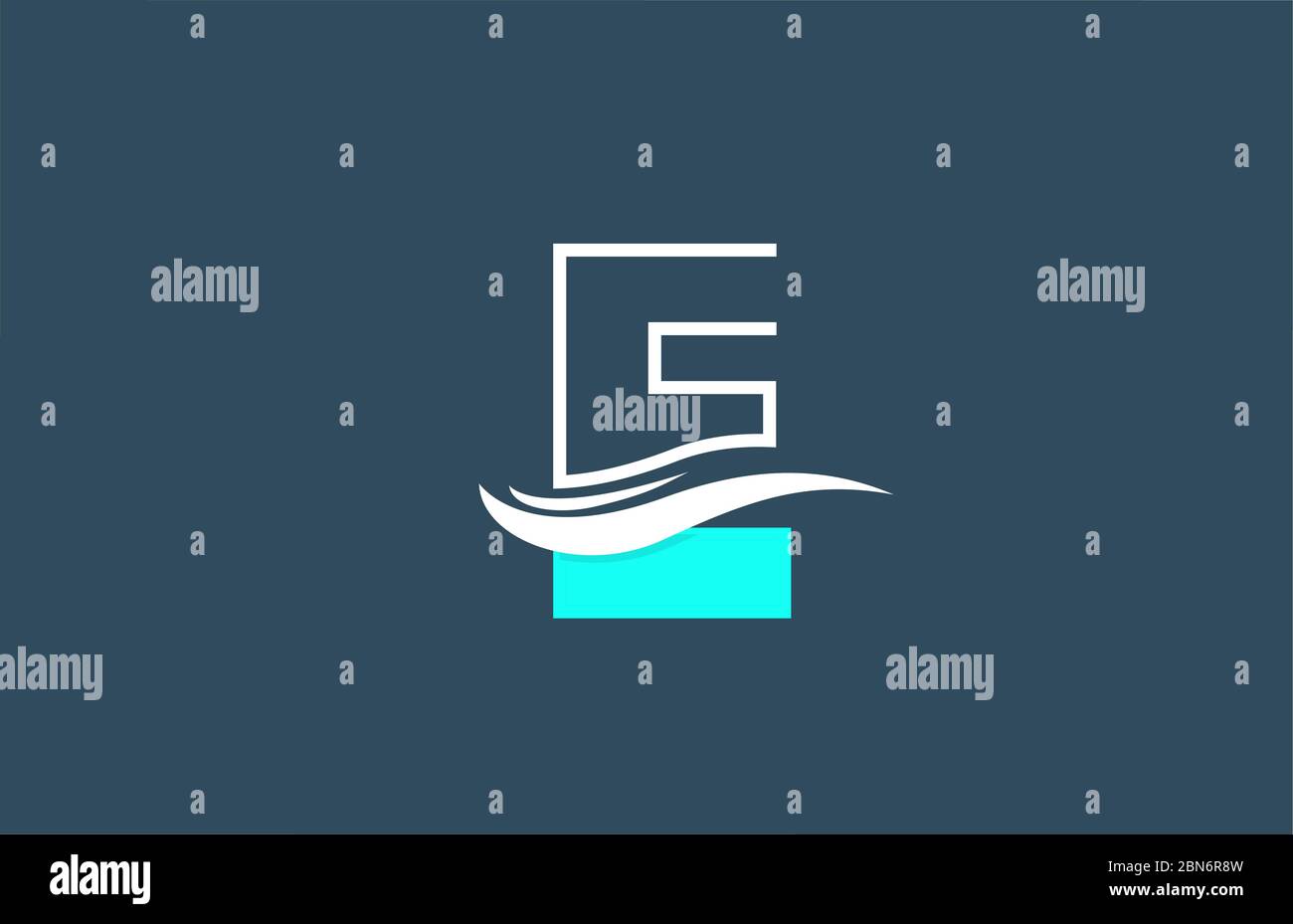 E blue white alphabet letter logo icon for business and company with ...