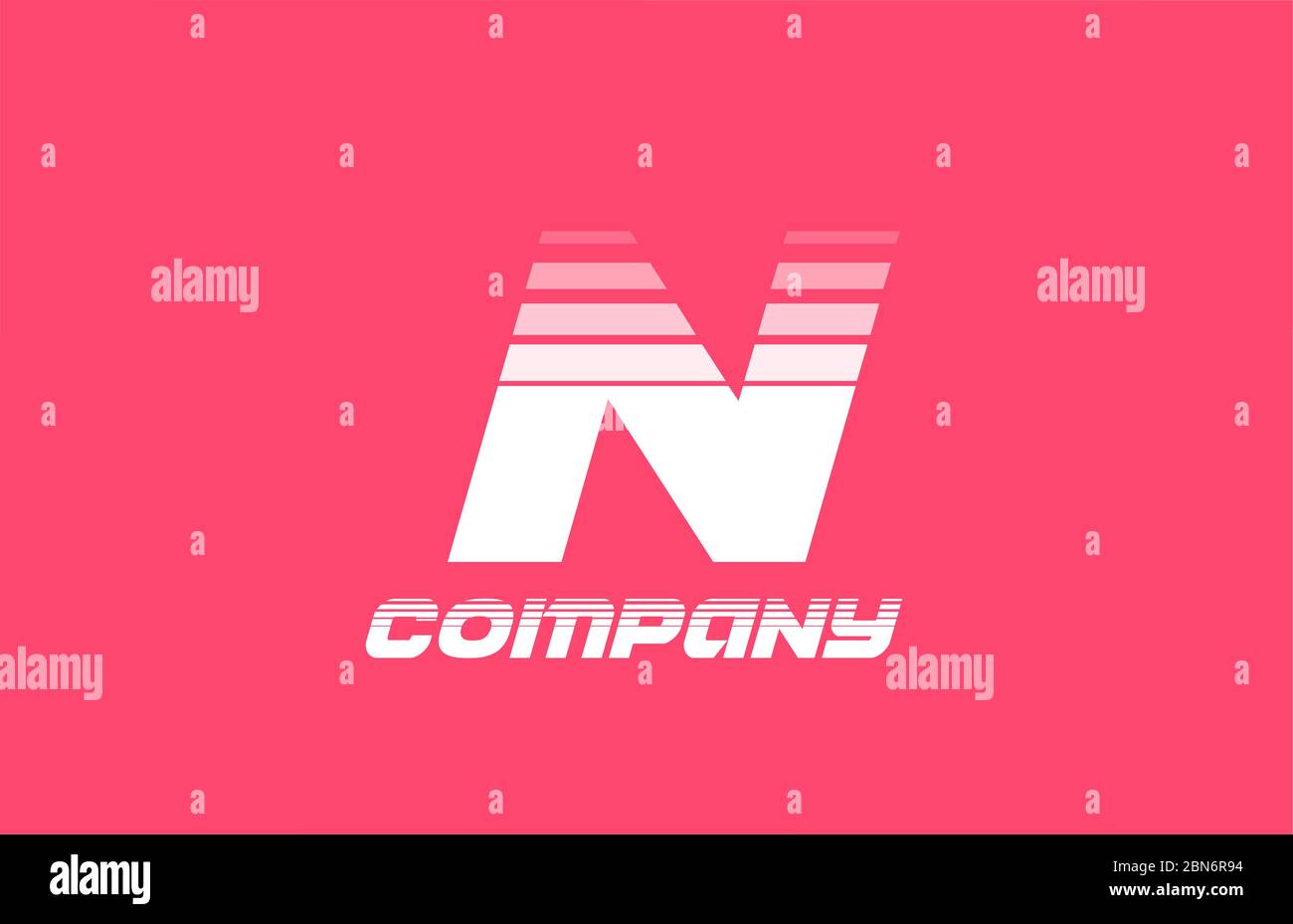 N pink white alphabet letter logo icon for company and business with ...