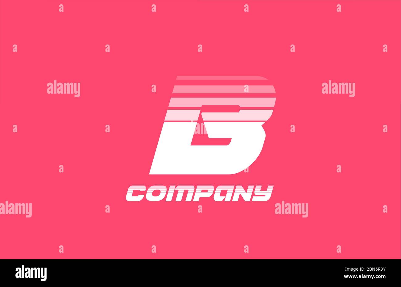 B pink white alphabet letter logo icon for company and business with ...