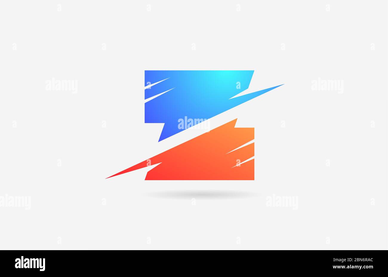 Z blue orange alphabet letter logo icon for company and business with ...