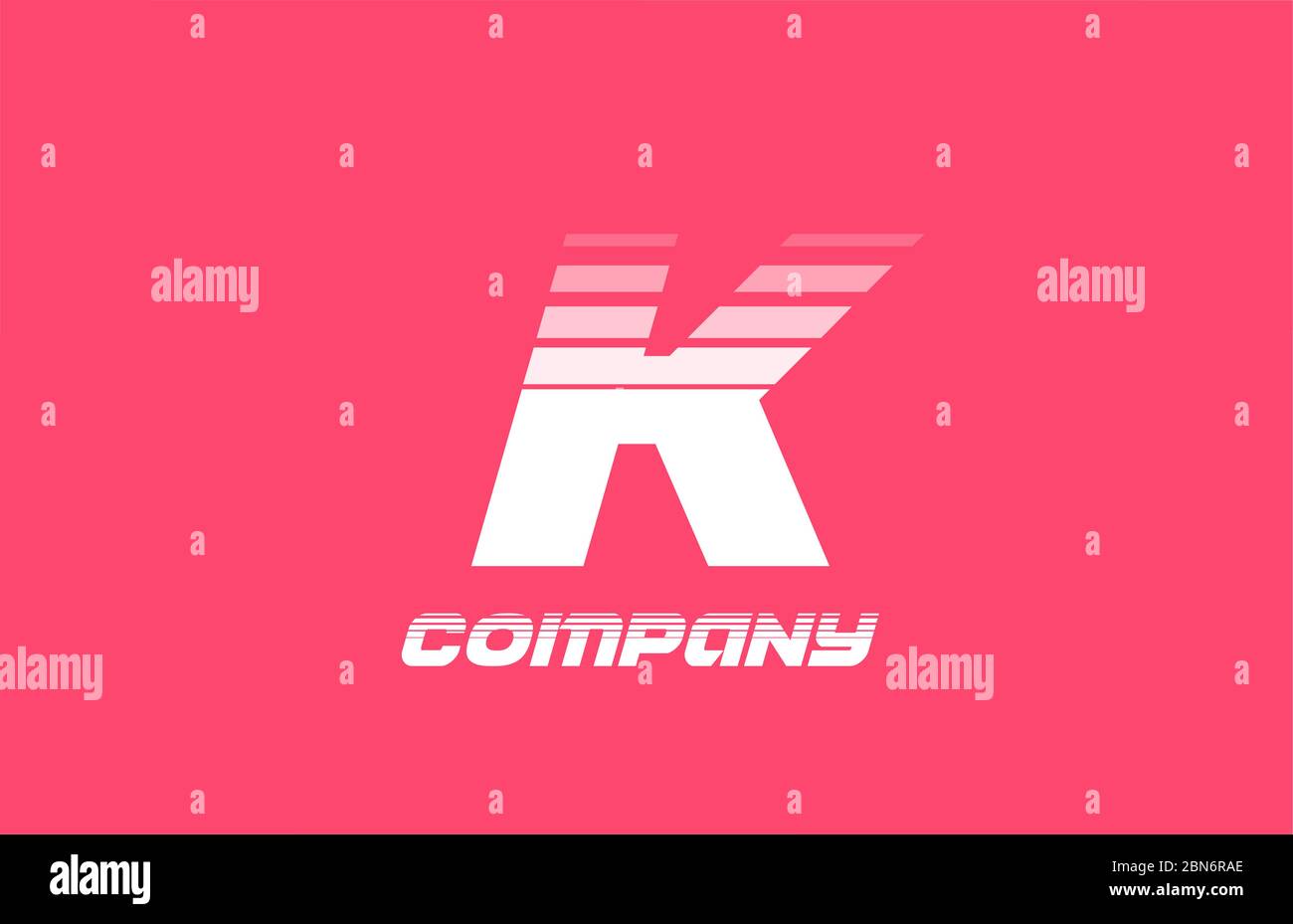 K pink white alphabet letter logo icon for company and business with ...
