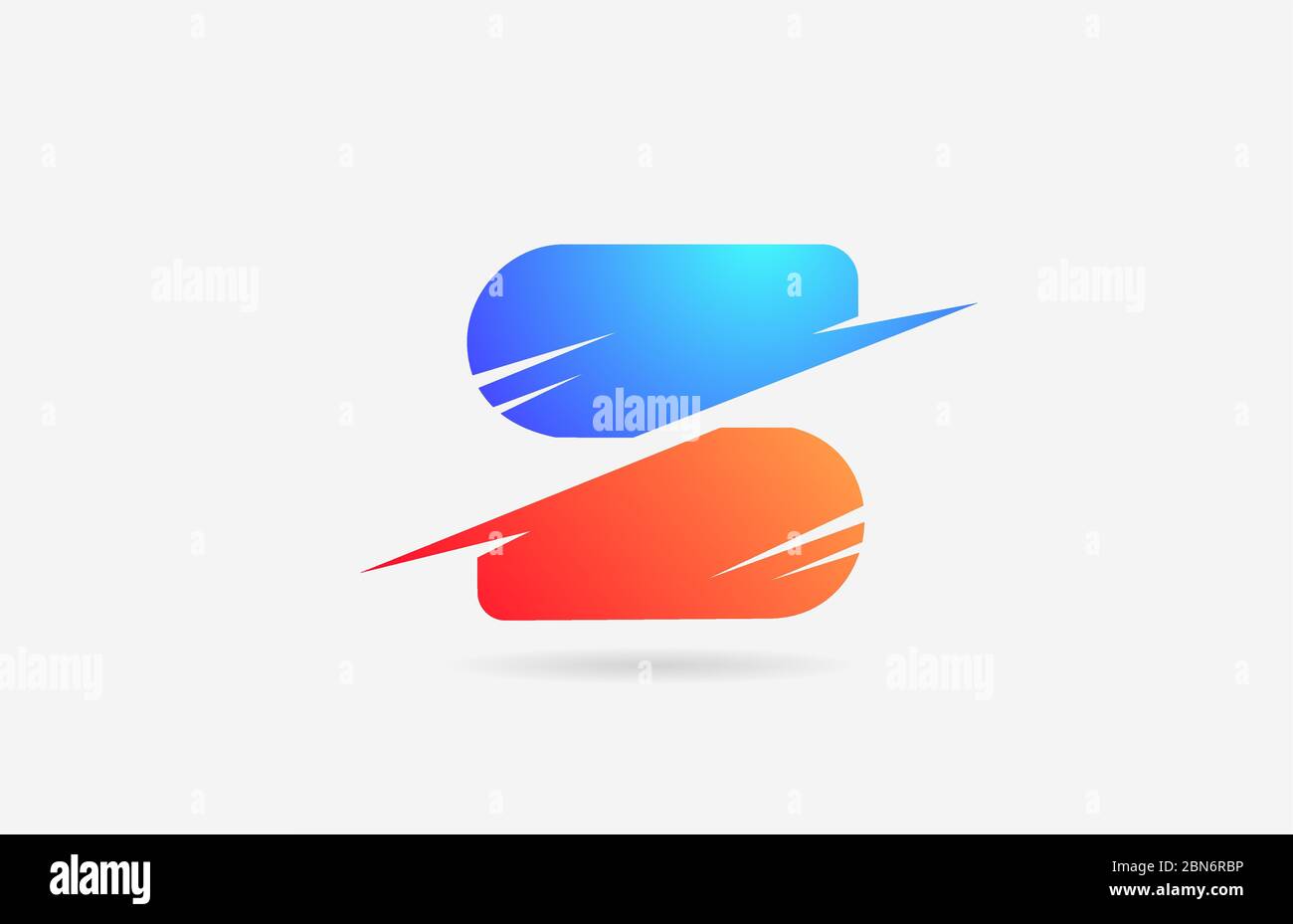 S blue orange alphabet letter logo icon for company and business with ...