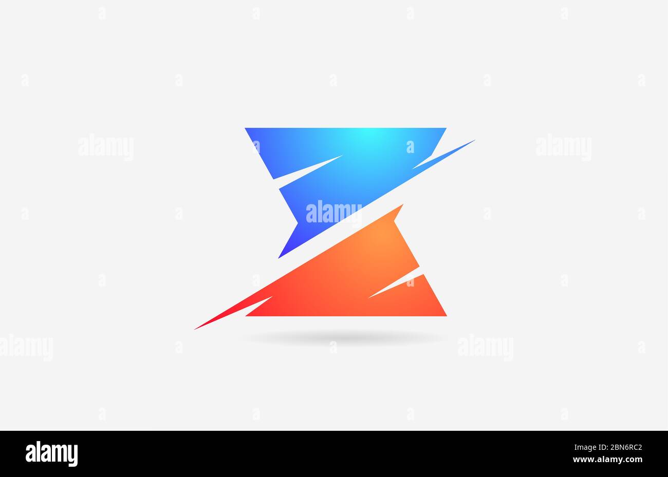 X blue orange alphabet letter logo icon for company and business with ...