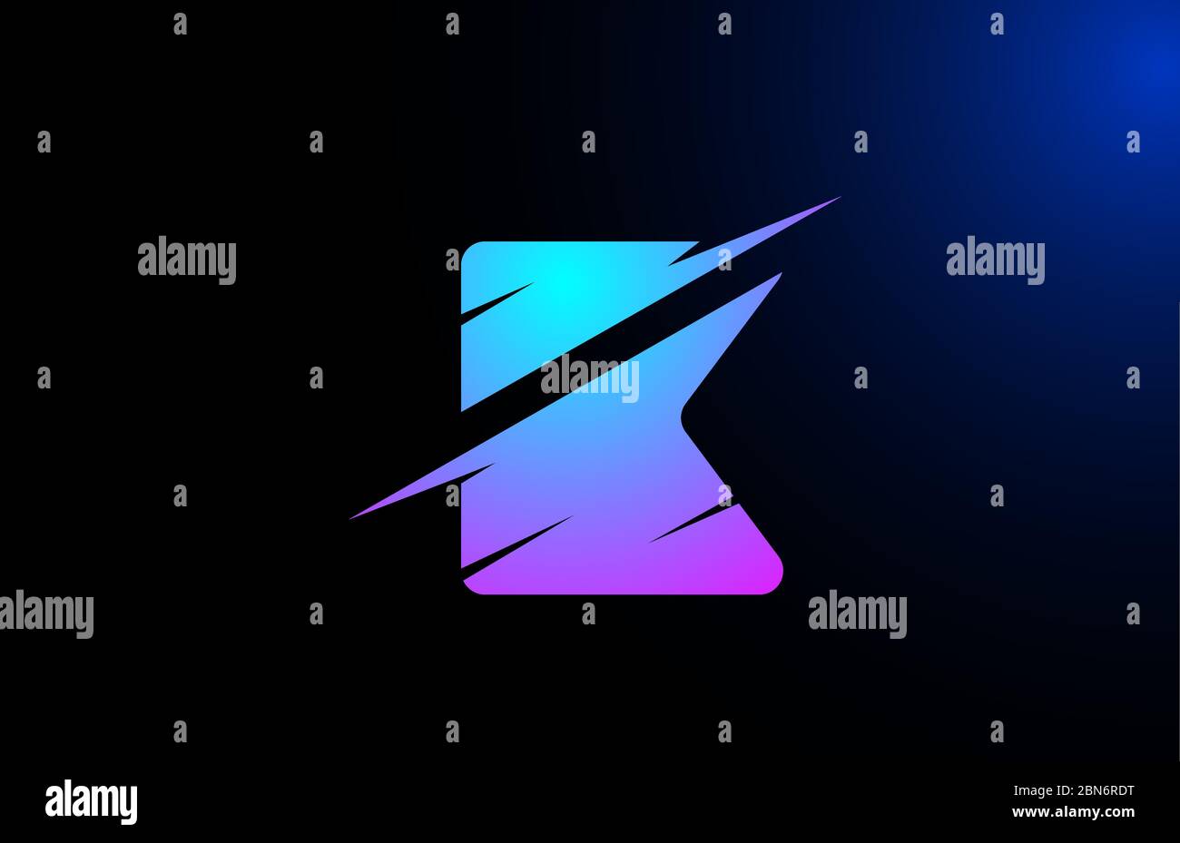 K pink blue alphabet letter logo icon for business and company with ...