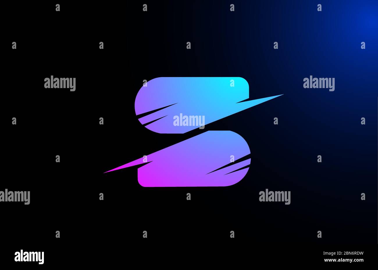 S pink blue alphabet letter logo icon for business and company with ...