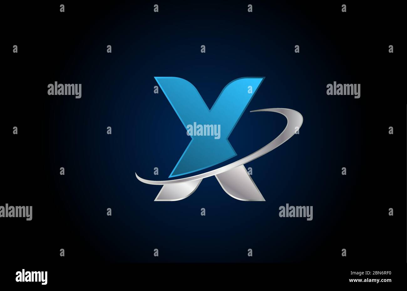 X metallic alphabet letter logo icon for business and company with grey ...