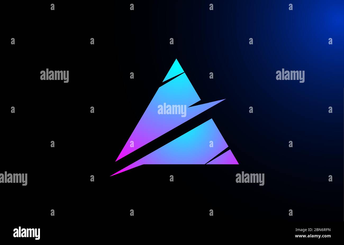 A pink blue alphabet letter logo icon for business and company with ...