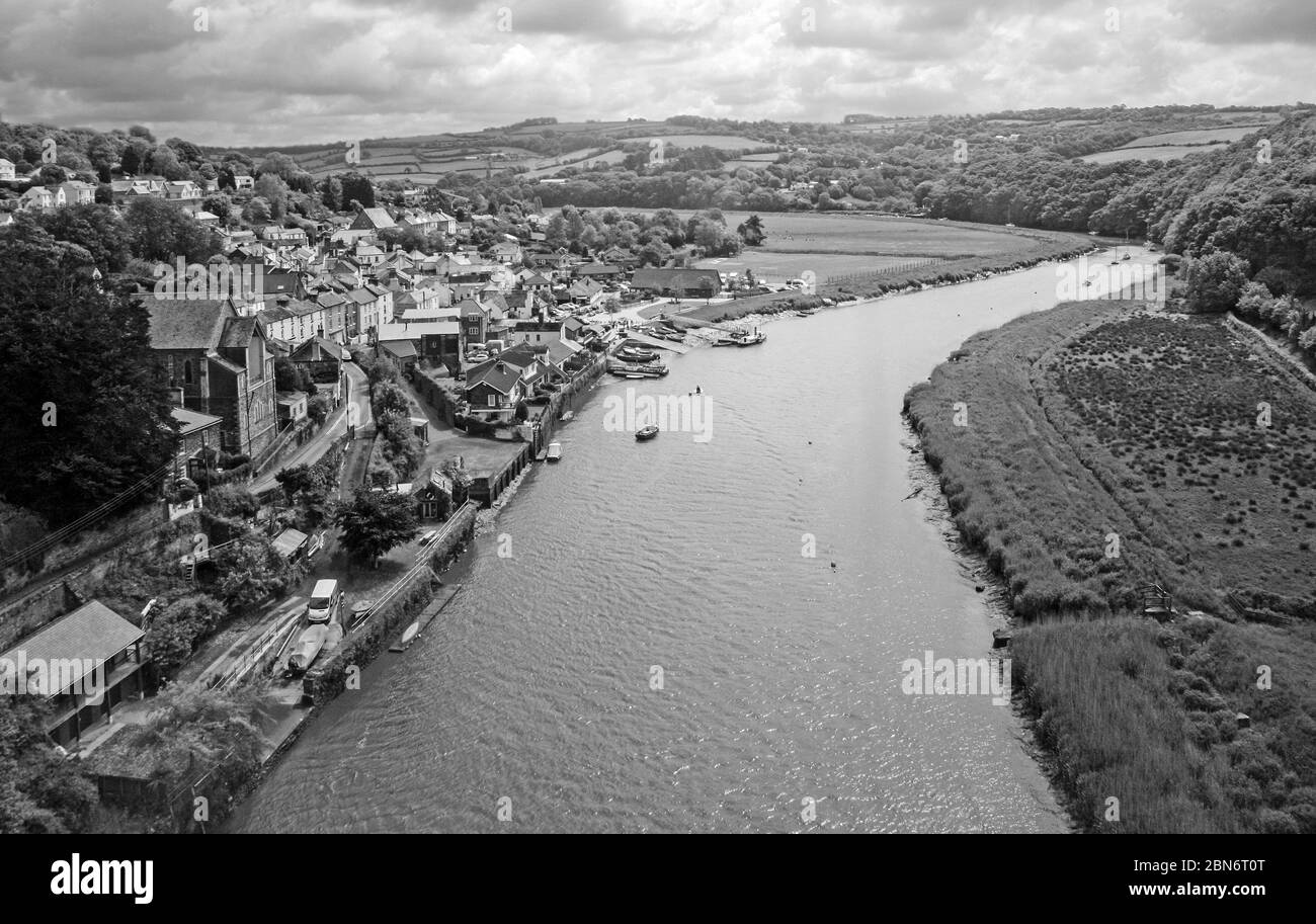 The River Tamar and Calstock seen from the vantage point of the Railway ...