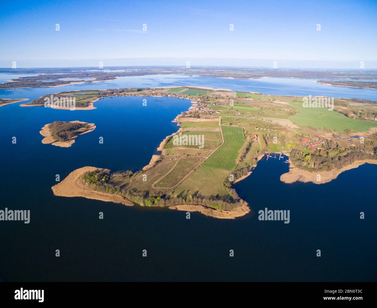 Aerial view of beautiful Kal village (former Kehlen or Kielno, East ...