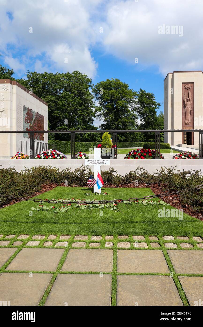 General Patton's grave at the Luxembourg American Cemetery and Memorial ...