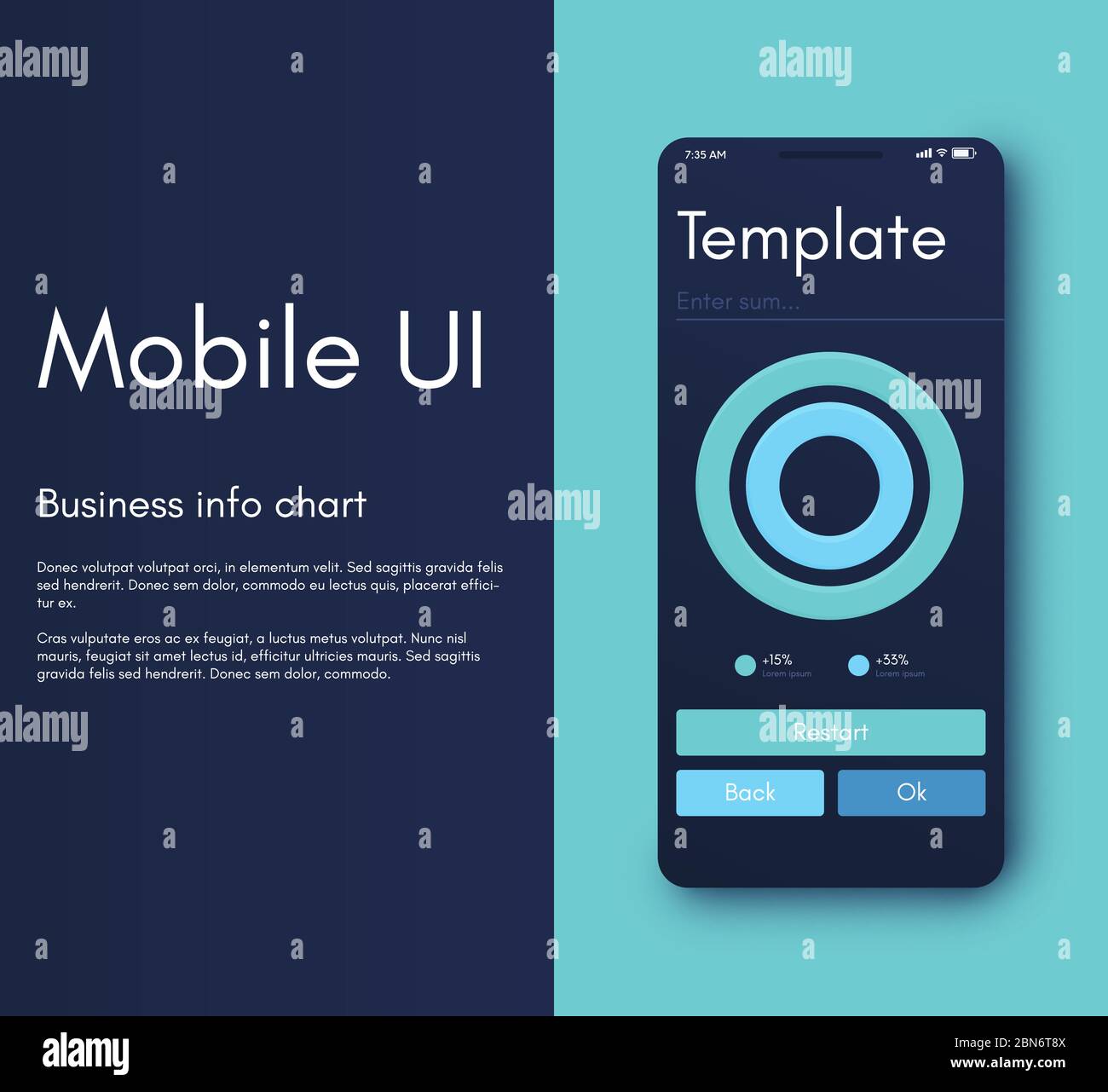 Mobile application infographic interface. Ui design, vector ...