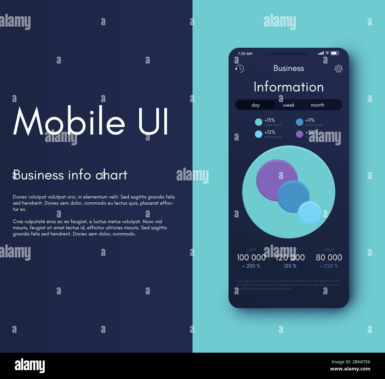Mobile application infographic interface. Ui design, vector ...