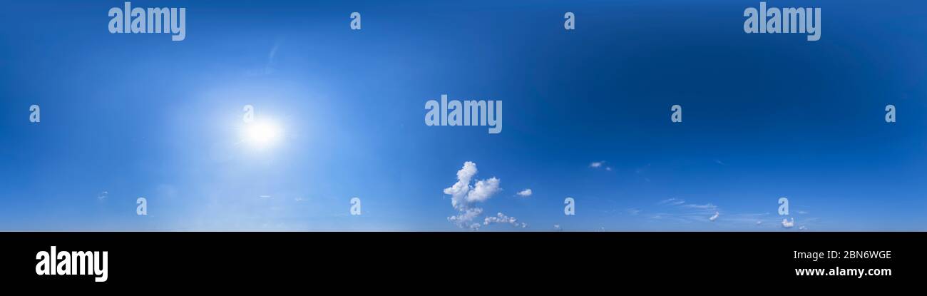 Seamless sky panorama as 360-degree view and beautiful cloud formations ...