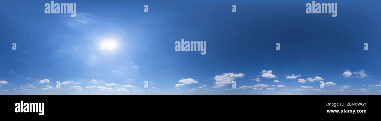 Seamless sky panorama as 360-degree view and beautiful cloud formations ...