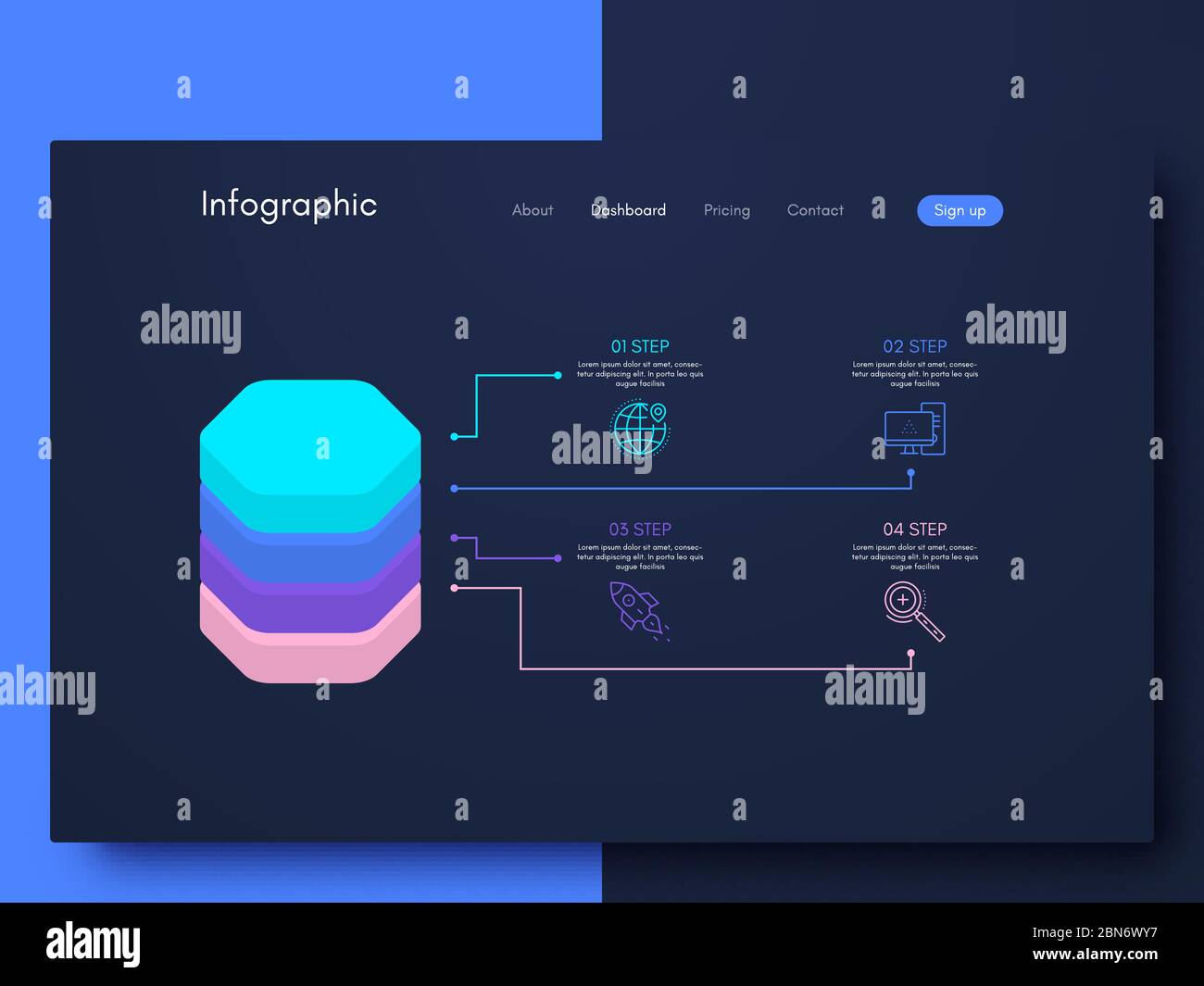 Vector graphic infographics. Template for creating mobile applications ...