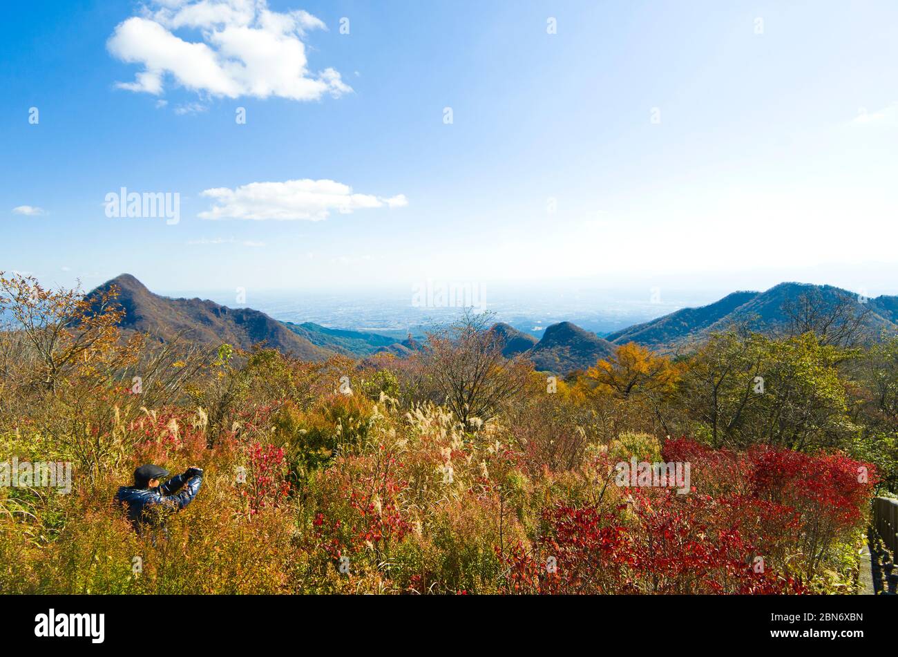 Mt. Haruna and Lake Haruna in Autumn season Stock Photo - Alamy