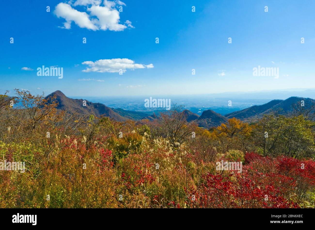Mt. Haruna and Lake Haruna in Autumn season Stock Photo - Alamy