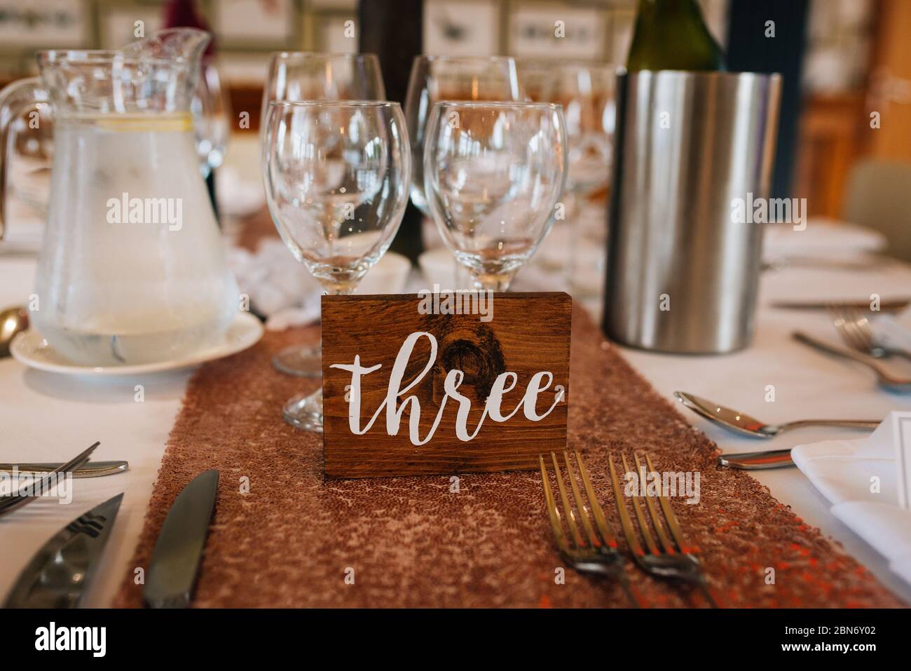 a table set up at an english wedding ready for the wedding breakfast ...