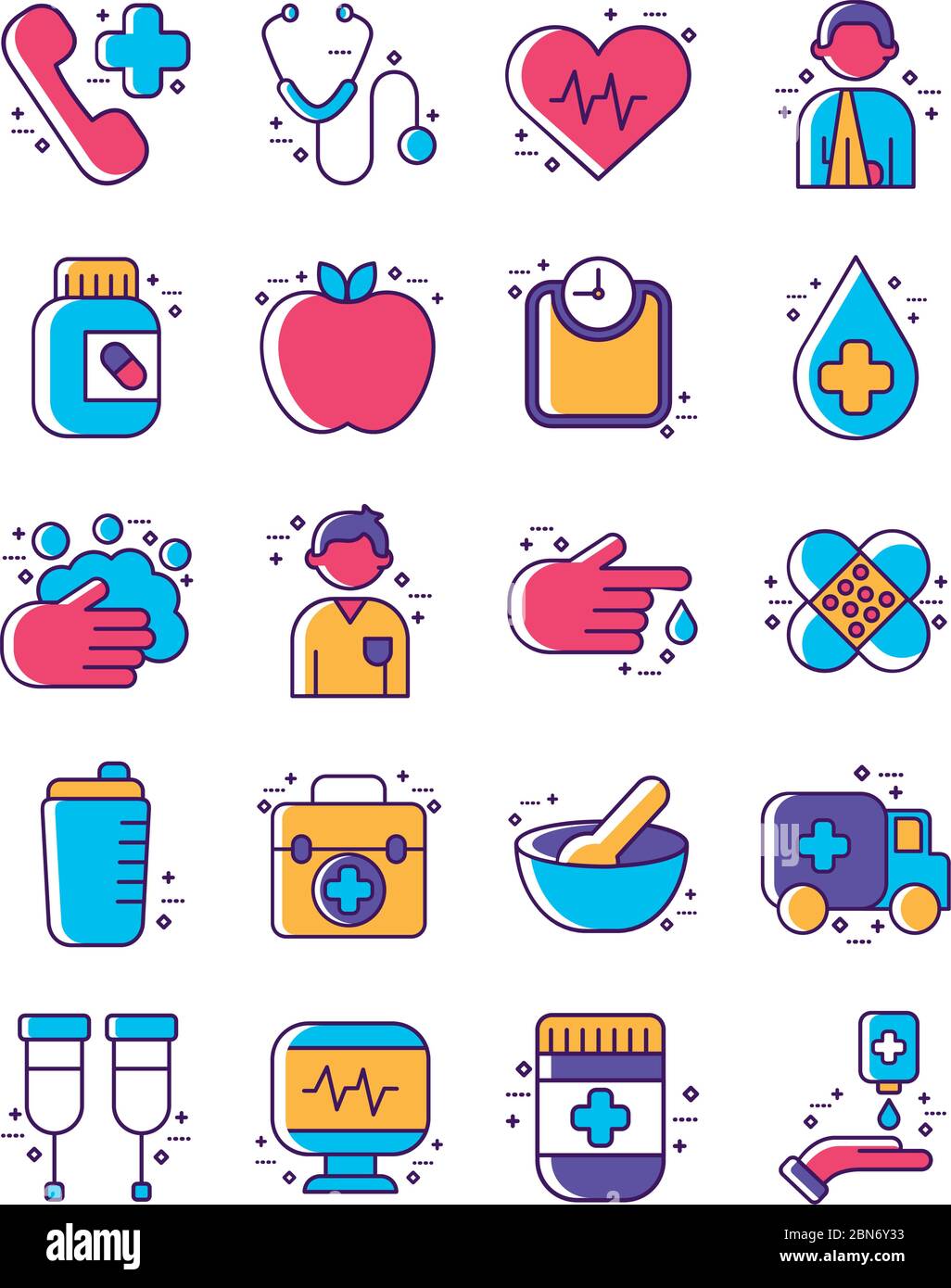 bundle of health set icons Stock Vector Image & Art - Alamy
