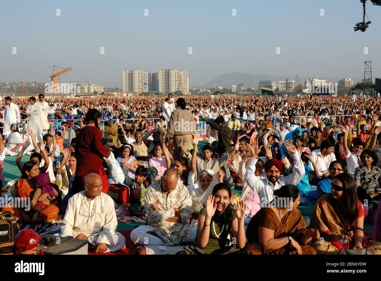 Mumbai; Maharashtra; India- Asia; Feb. 06; 2008 - crowd at baba ramdev ...