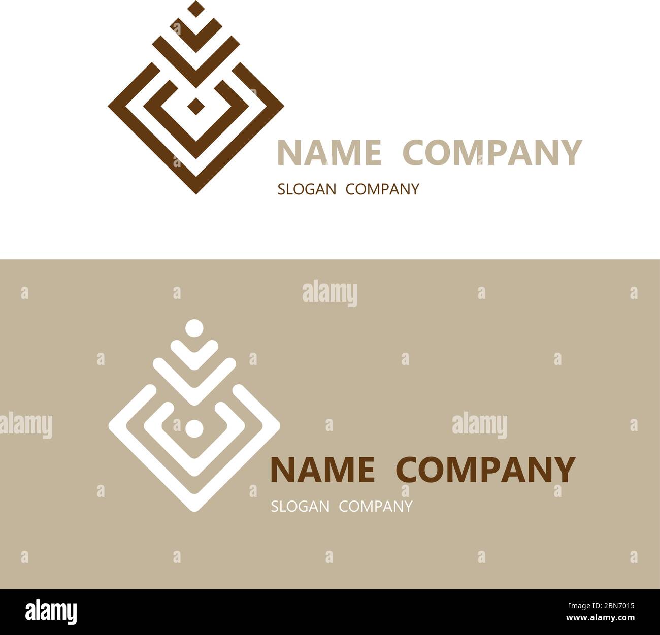 Abstract geometric square design element with business card template ...