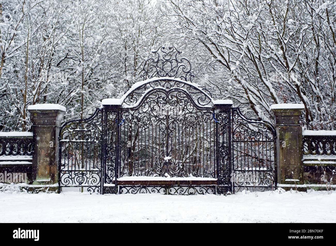 Grade II listed buildings - Entrance gates to former Worsley New Hall ...