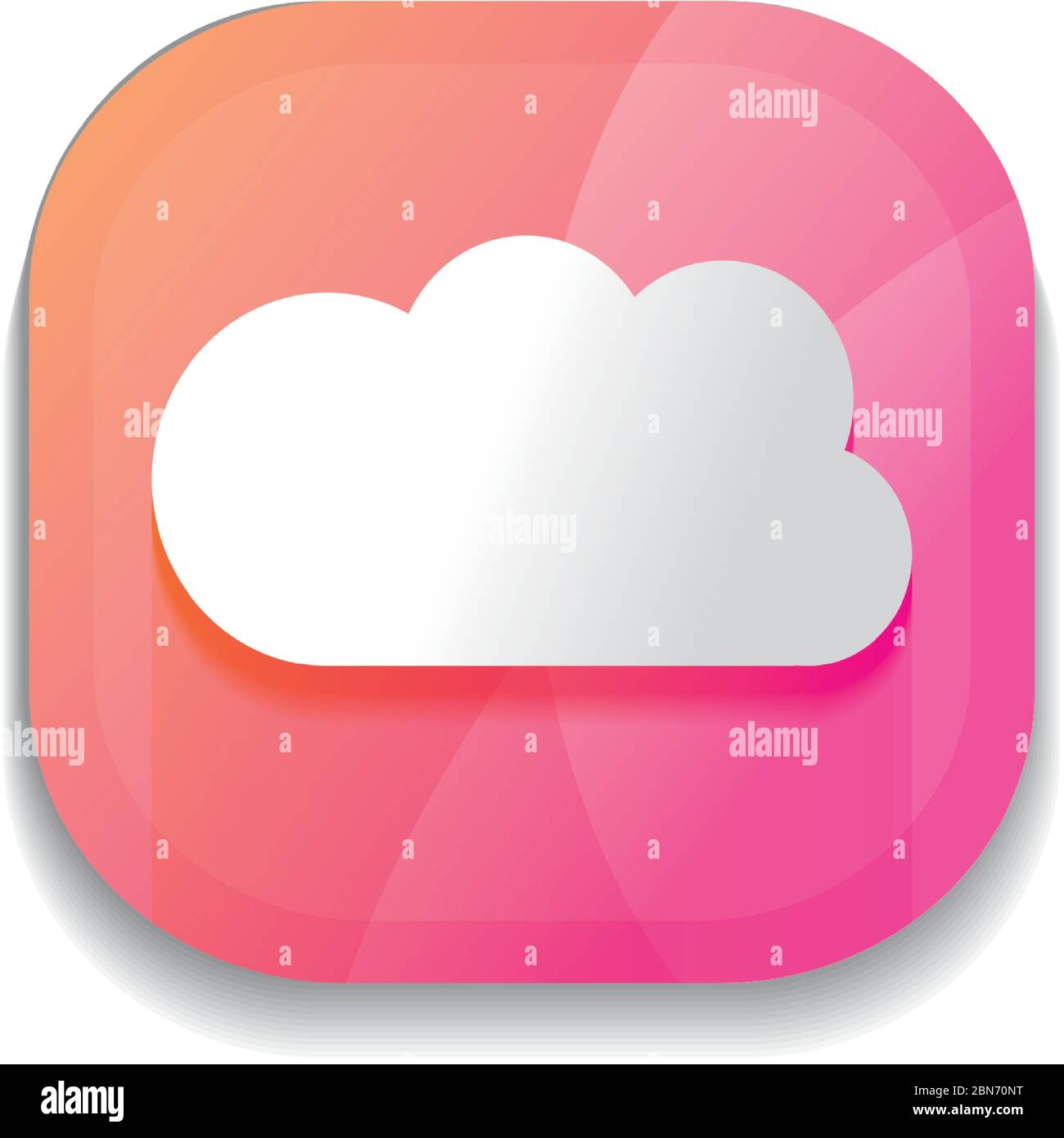 mobile app buttons concept, cloud icon over white background, detailed ...