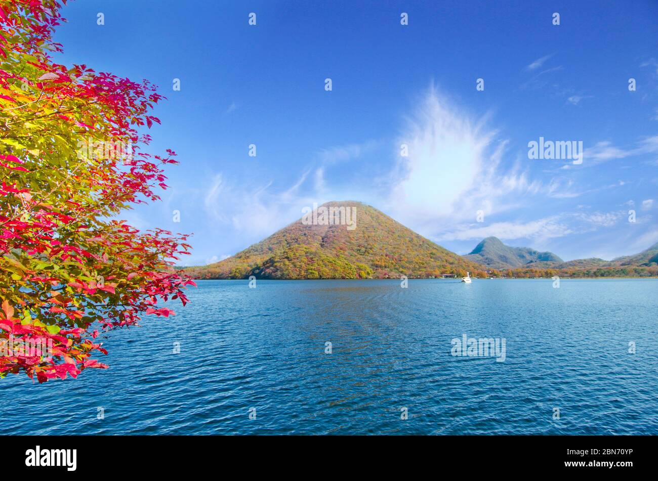 Mt. Haruna and Lake Haruna in Autumn season Stock Photo - Alamy