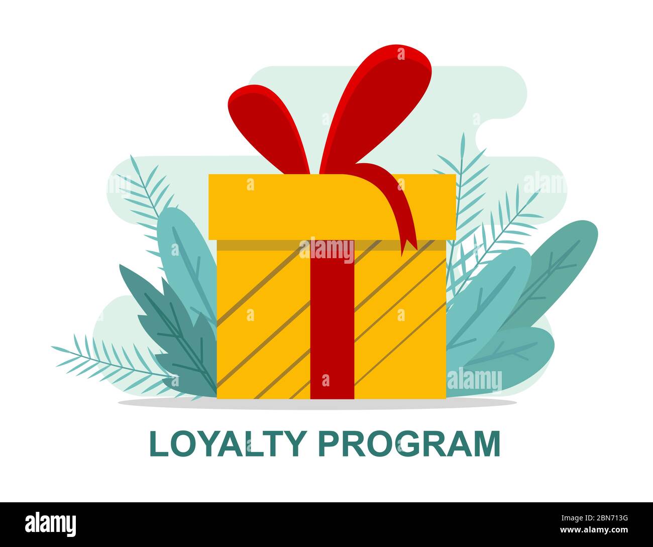 Loyalty program reward. Surprise gift box isolated on white, vector ...