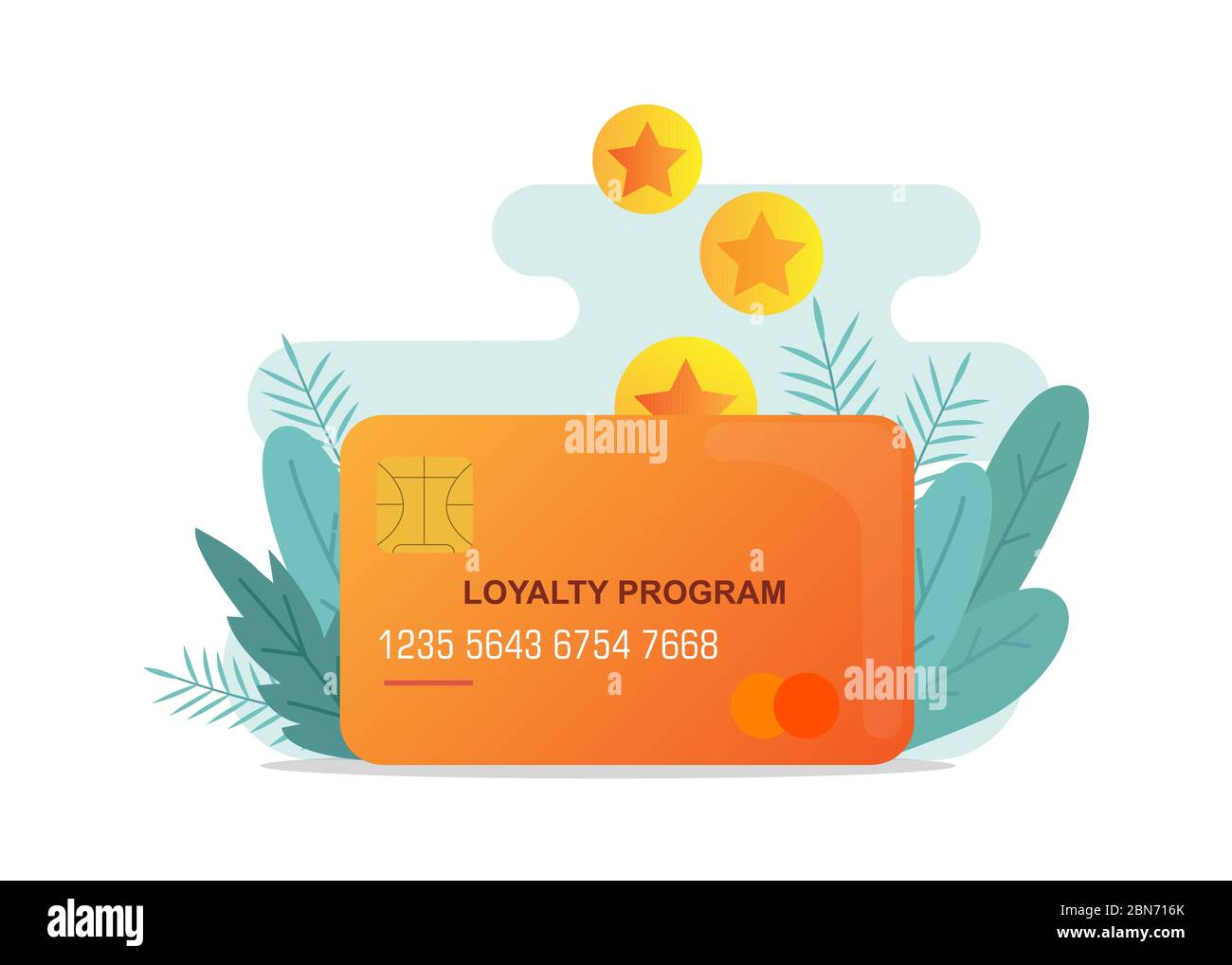 Consumer friendly marketing. Loyalty card with bonus points on white ...