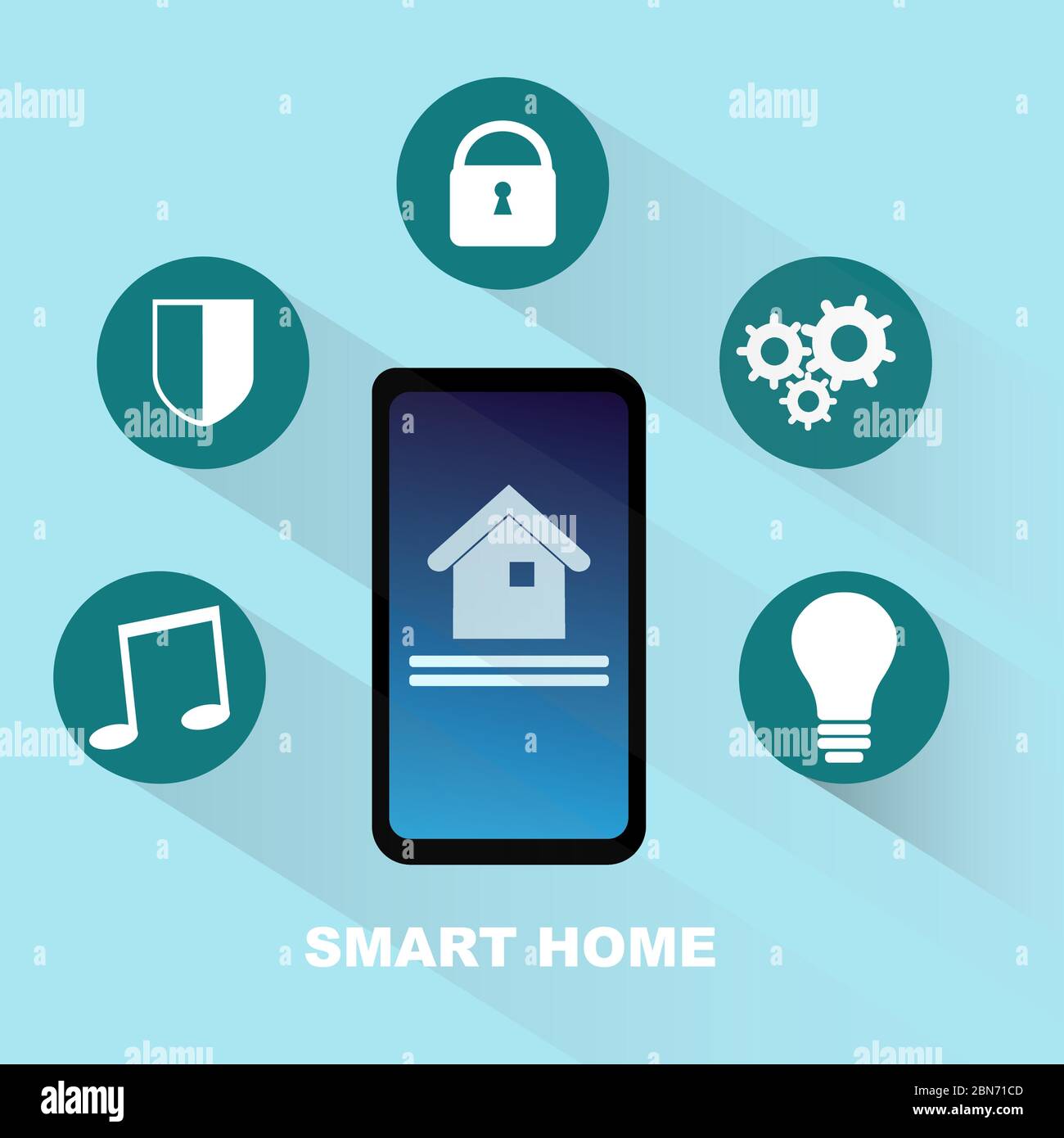 Easy to control your smart home with smartphone Stock Vector Image ...