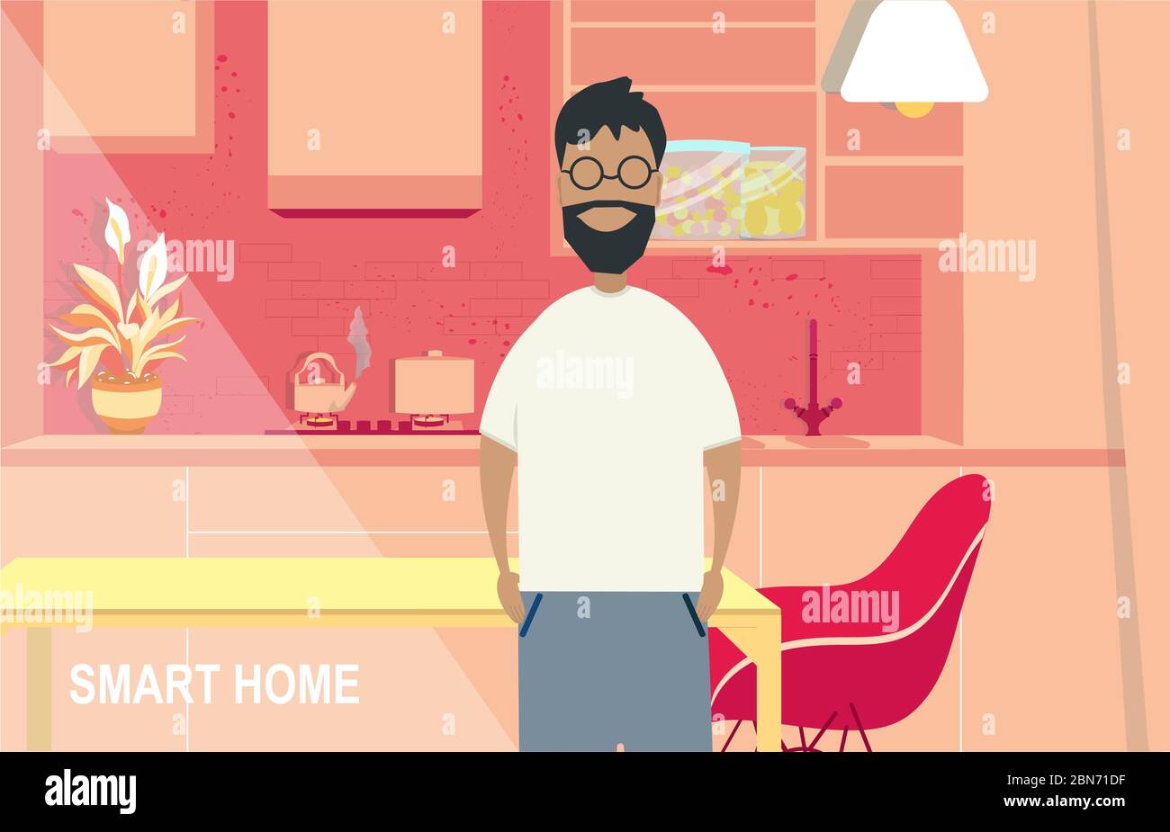 Easy to live with modern life internet of things, copy space Stock ...