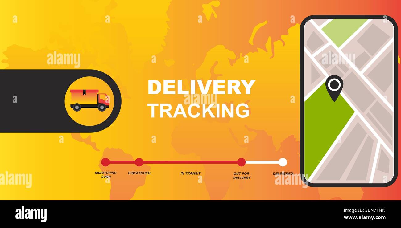 E-commerce. Truck shipping. Global online navigation. Delivery tracking ...
