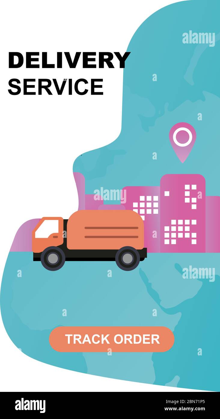 Fast delivery service, logistics and technology concept Stock Vector ...