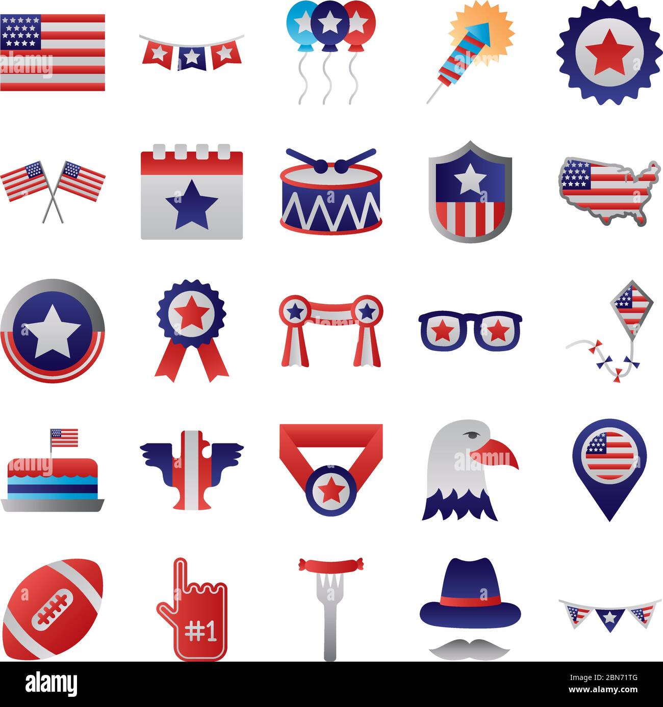 American flags bundle hi-res stock photography and images - Alamy