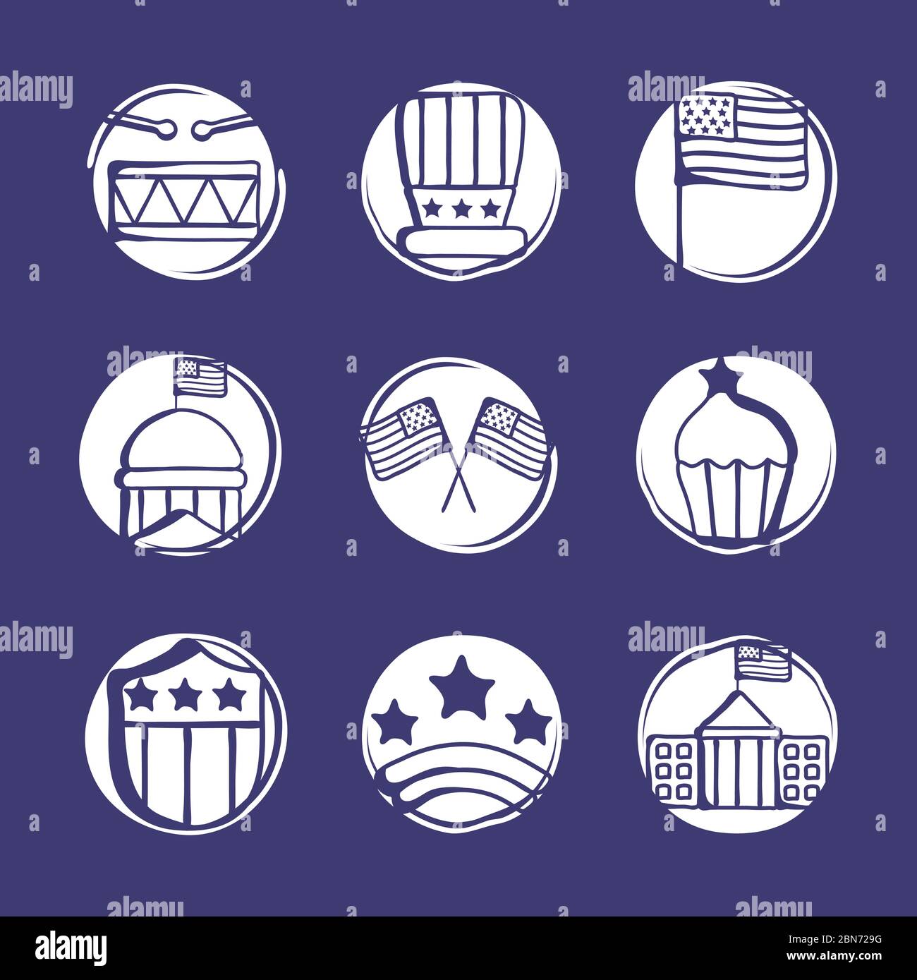 bundle of usa set icons Stock Vector Image & Art - Alamy