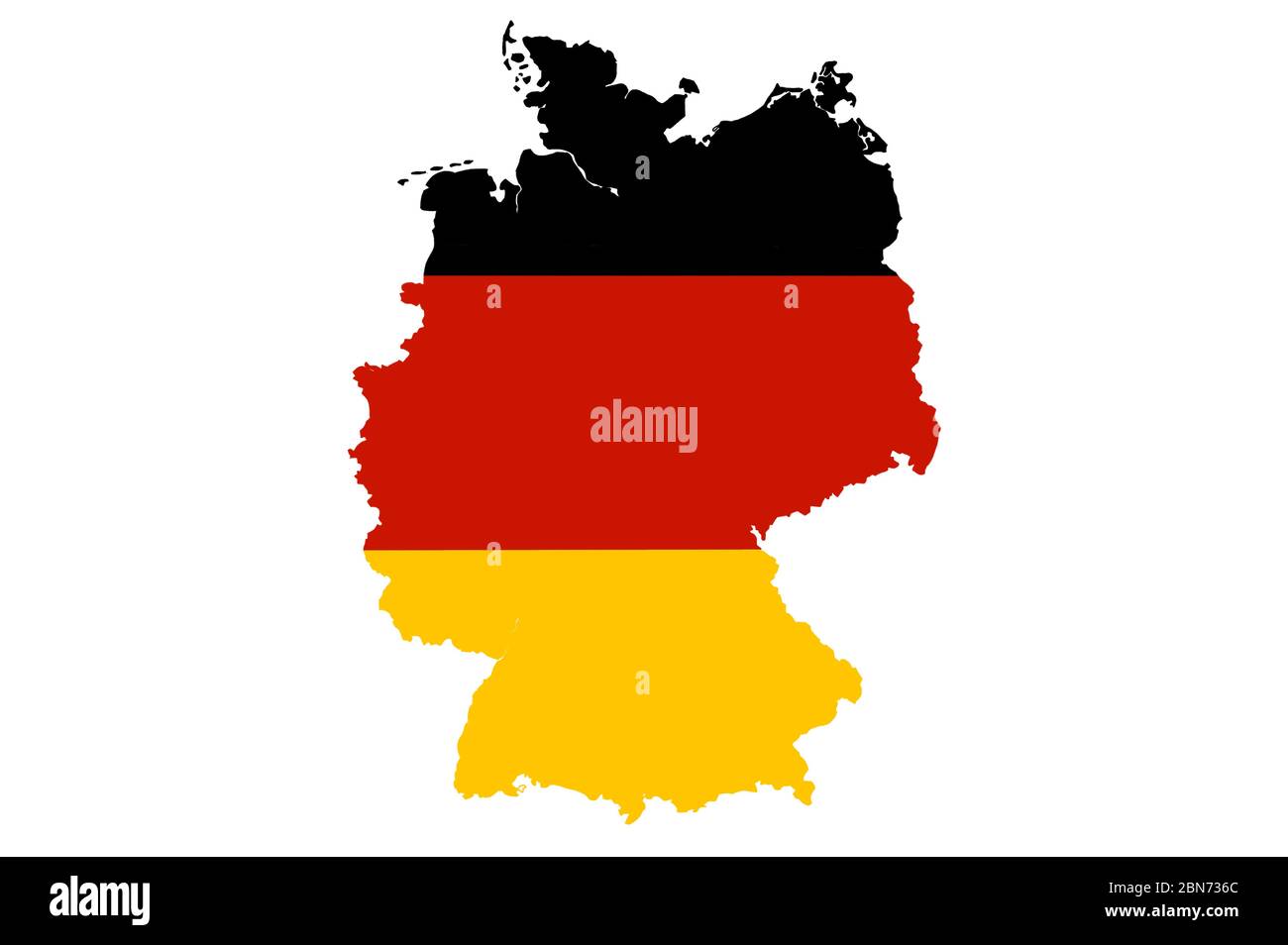 Grey map of Germany isolated on white background Stock Photo - Alamy