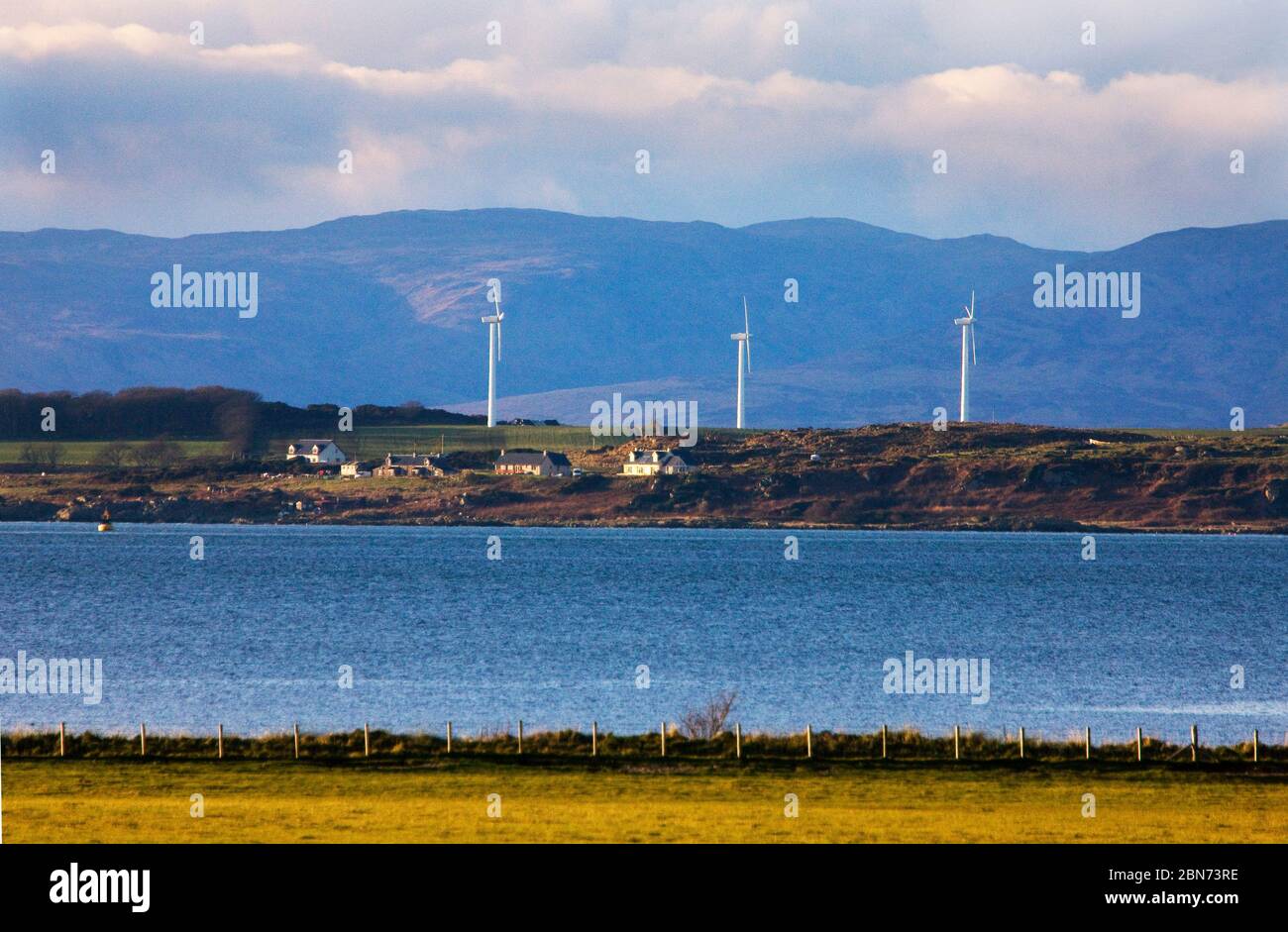 Wind turbines on the Isle of Gigha, Argyll Stock Photo - Alamy