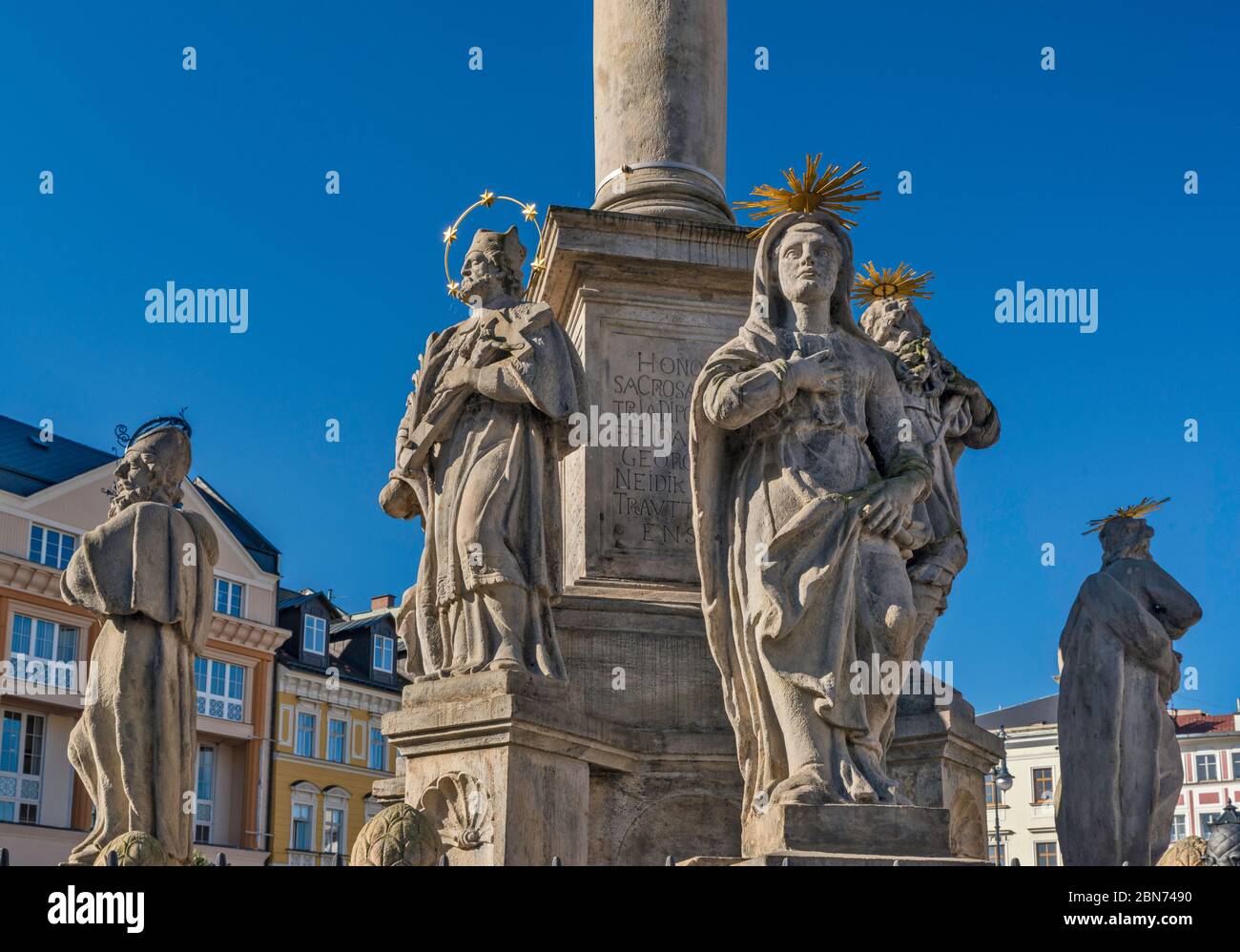 Sculptures at Holy Trinity Column (Plague Column, 1704), Baroque style ...