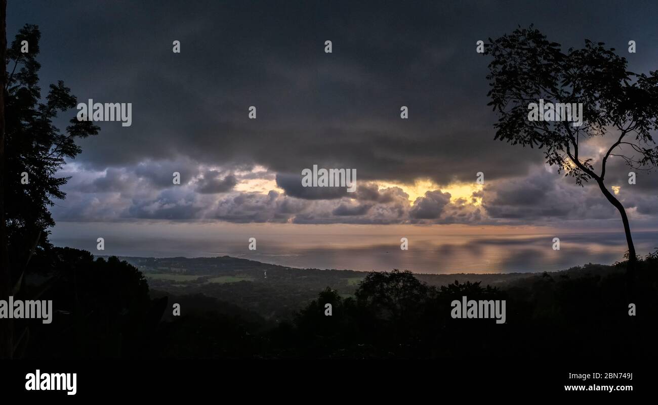 Costa Rica Pacific Coast Sunset Panorama Stock Photo - Alamy