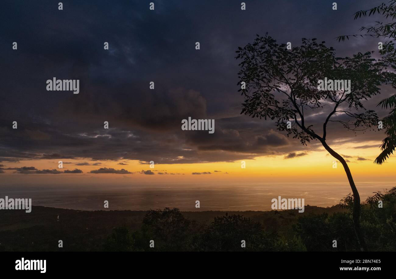 Costa Rica Pacific Coast Sunset Panorama Stock Photo - Alamy